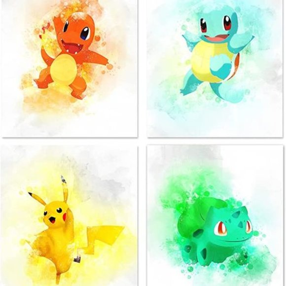 Art | Pokemon Poster Wall Art Decor Prints Anime Room Decor Japanese ...